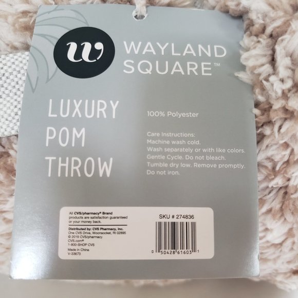 Wayland Square | Bedding | Wayland Square Luxury Pom Throw Tan With ...